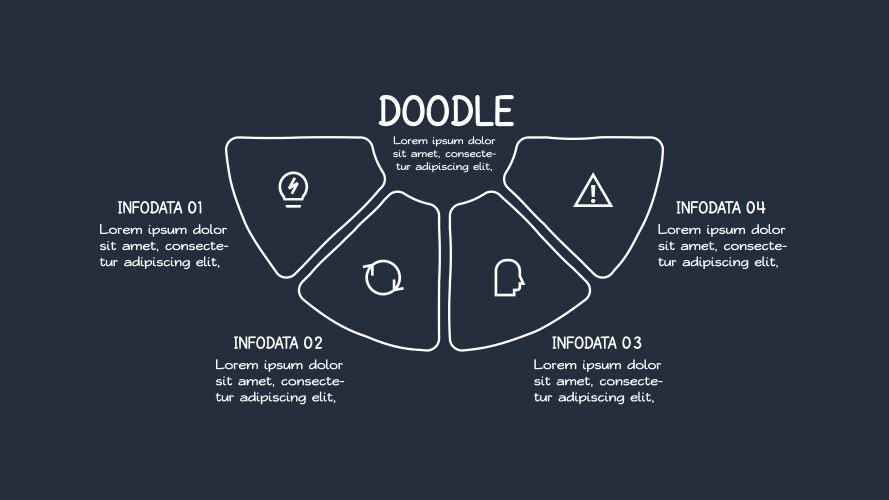 Doodle infographic elements with 4 options Vector Image