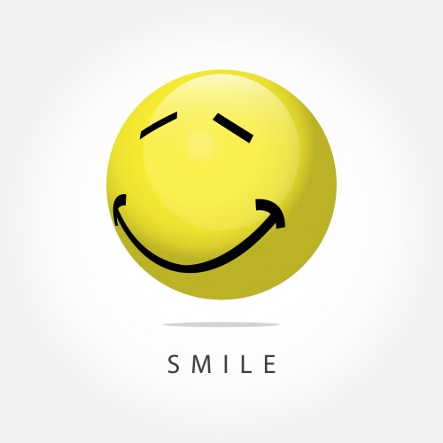 Smile emoticon template design Royalty Free Vector Image