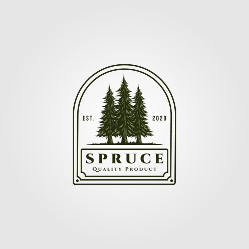 Pine tree forest set logo design Royalty Free Vector Image