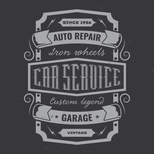 Set of car service emblems labels badges logos Vector Image