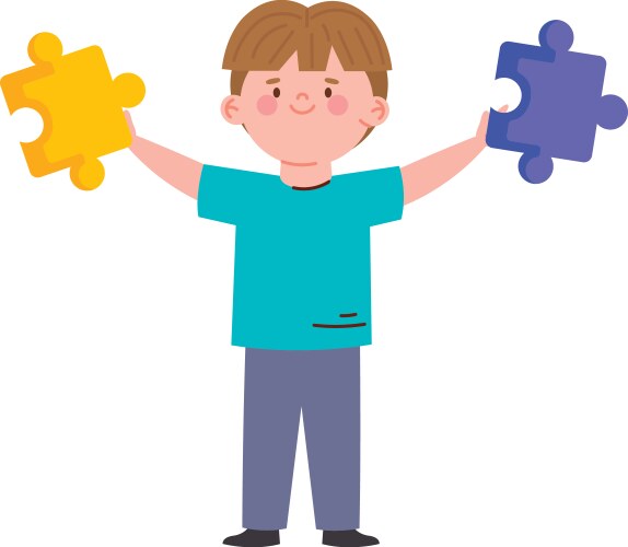 Autism boy standing Royalty Free Vector Image - VectorStock