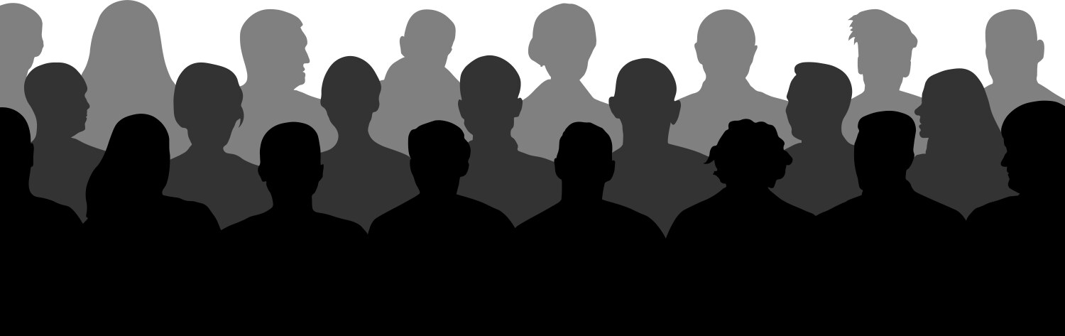 Hand crowd silhouette Royalty Free Vector Image