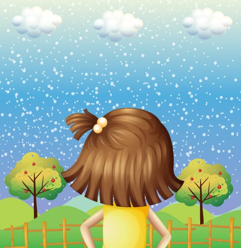 A back view of young boy Royalty Free Vector Image