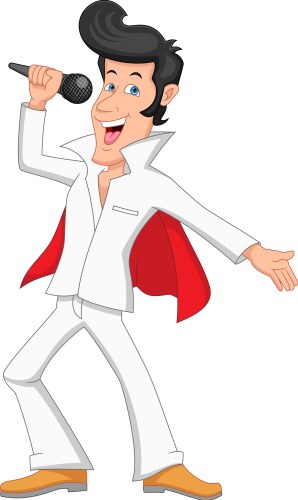 Cartoon elvis impersonator Royalty Free Vector Image