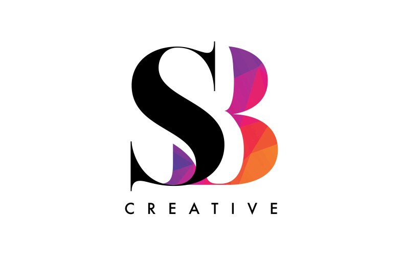 Sb creative modern logo design with orange Vector Image