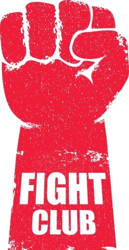 Fight club red logo or label with grunge Vector Image