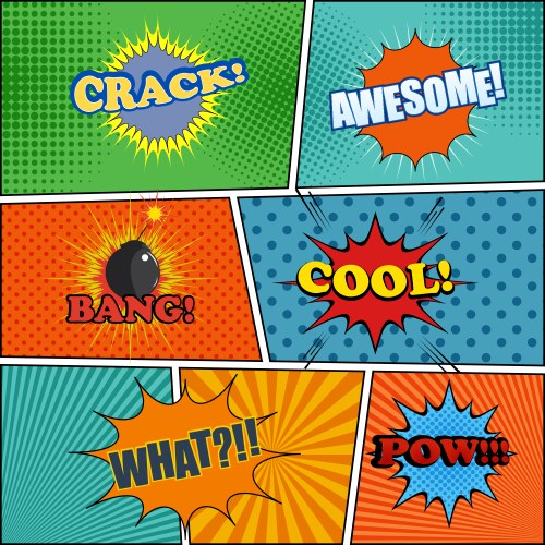 Comic page bright template Royalty Free Vector Image