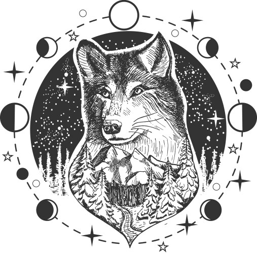 Wolf Tattoo Vector Images (over 7,900)
