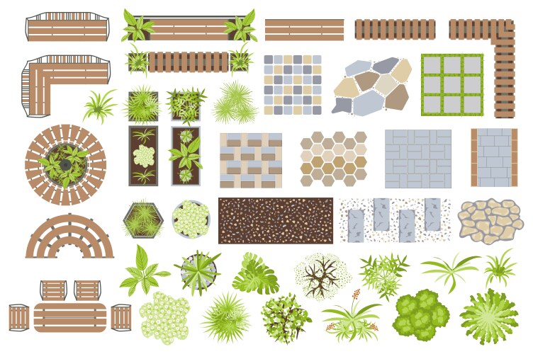 Landscape Architecture Symbols Drawing Graphics For Landscape