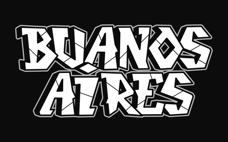 Buenos aires - single word letters graffiti style Vector Image