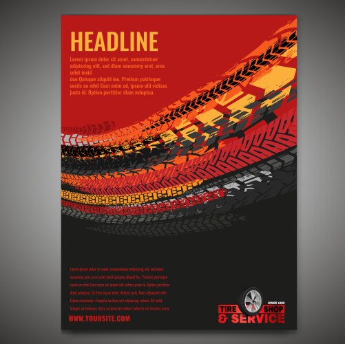 Automotive tire poster Royalty Free Vector Image