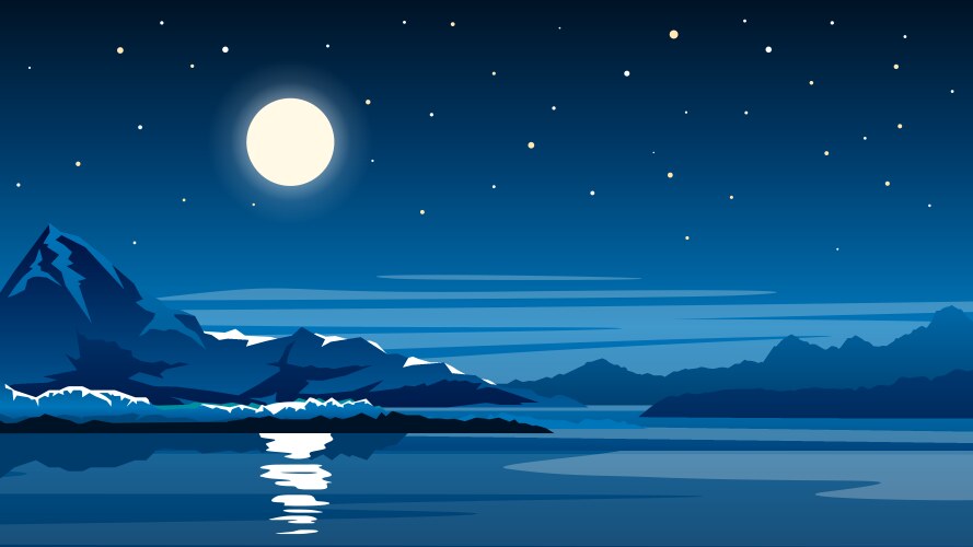 Full moon cartoon Royalty Free Vector Image - VectorStock