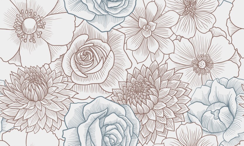 Floral seamless pattern flower background Vector Image