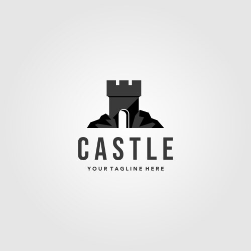 Castle shield logo icon design Royalty Free Vector Image