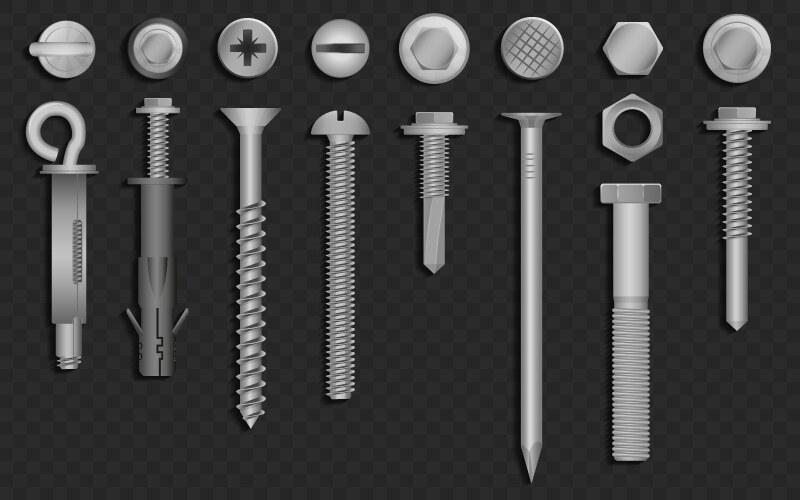 Construction screws Royalty Free Vector Image - VectorStock