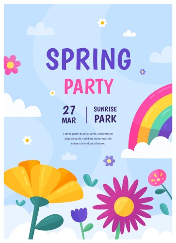 Spring party poster template Royalty Free Vector Image
