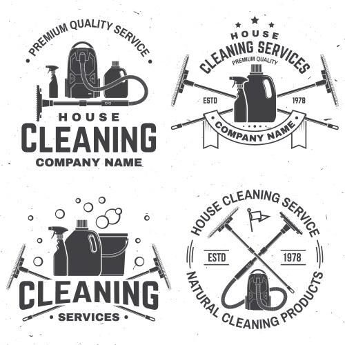Cleaning company badge emblem Royalty Free Vector Image
