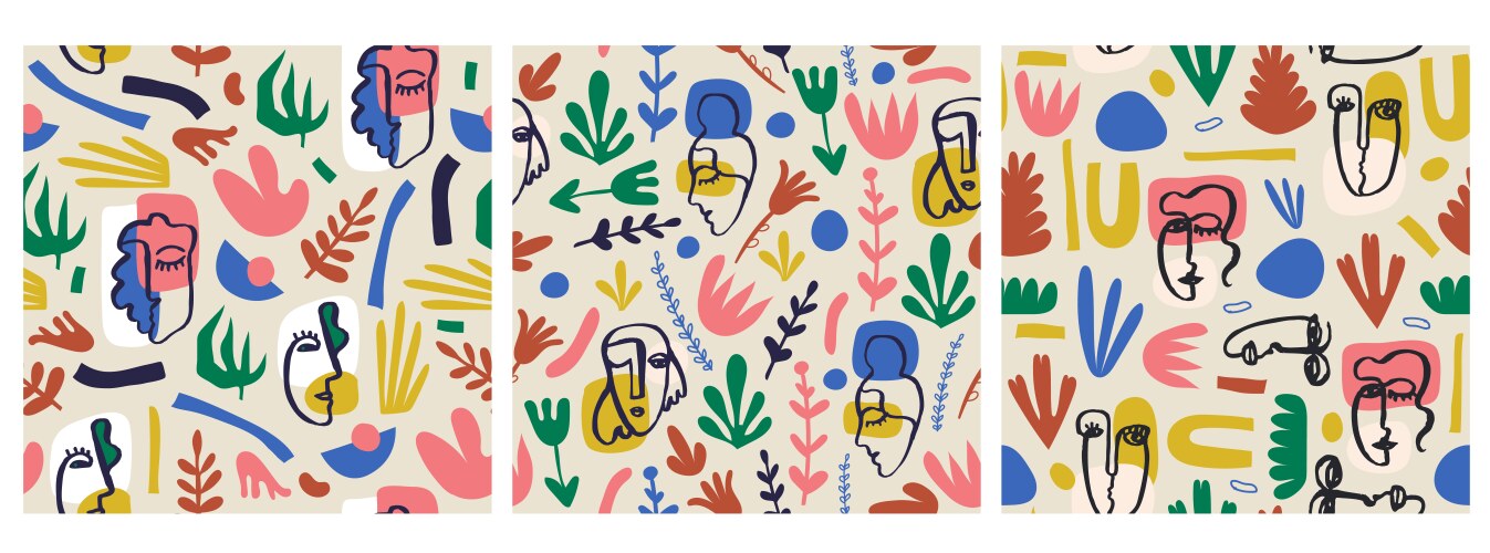 Pastel collage patterns Royalty Free Vector Image