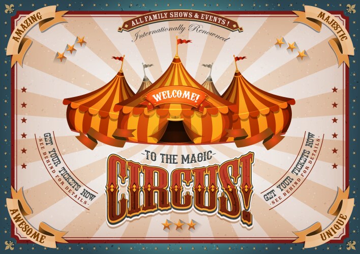Magic circus big top Royalty Free Vector Image