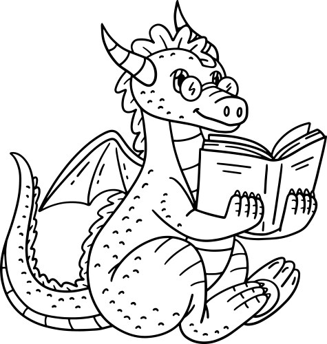 Welsh dragon outline Royalty Free Vector Image