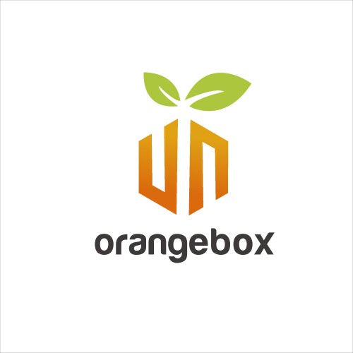 Healthy food box logo design idea Royalty Free Vector Image