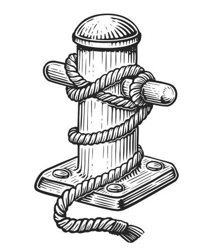 Ship sea anchor with rope hand drawn sketch Vector Image