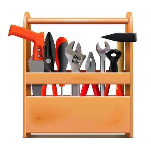 Toolbox with tools Royalty Free Vector Image - VectorStock