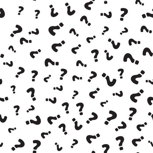 Question mark seamless pattern on white background