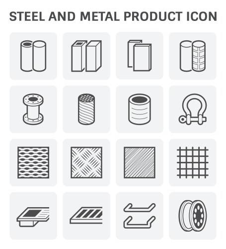Steel icon Royalty Free Vector Image - VectorStock