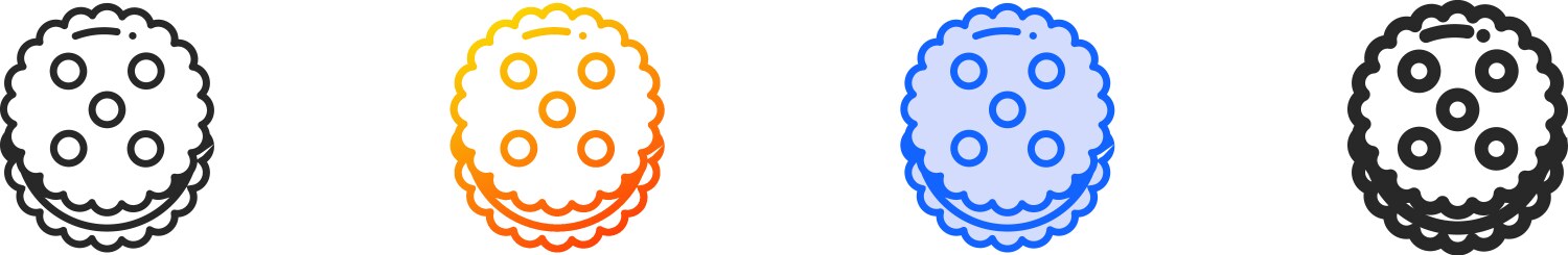 Biscuit iconthin linear gradient blue stroke Vector Image
