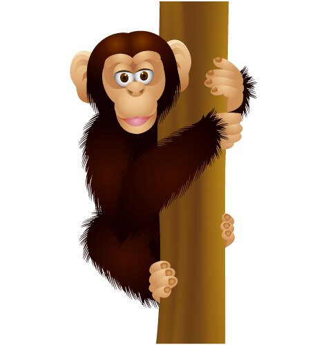 Cartoon chimp in thinker profile Royalty Free Vector Image