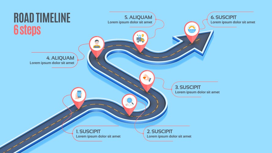 Navigation map infographic 3 steps timeline Vector Image