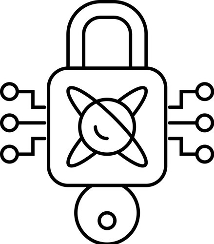Quantum Encryption Lock Icon – Royalty-Free Vector | VectorStock