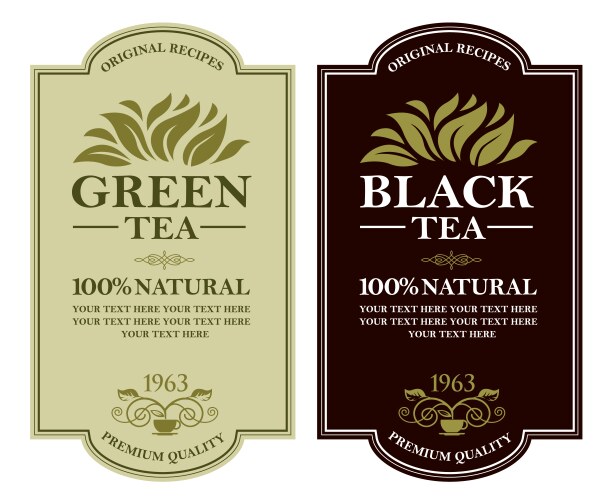 Tea labels set Royalty Free Vector Image - VectorStock