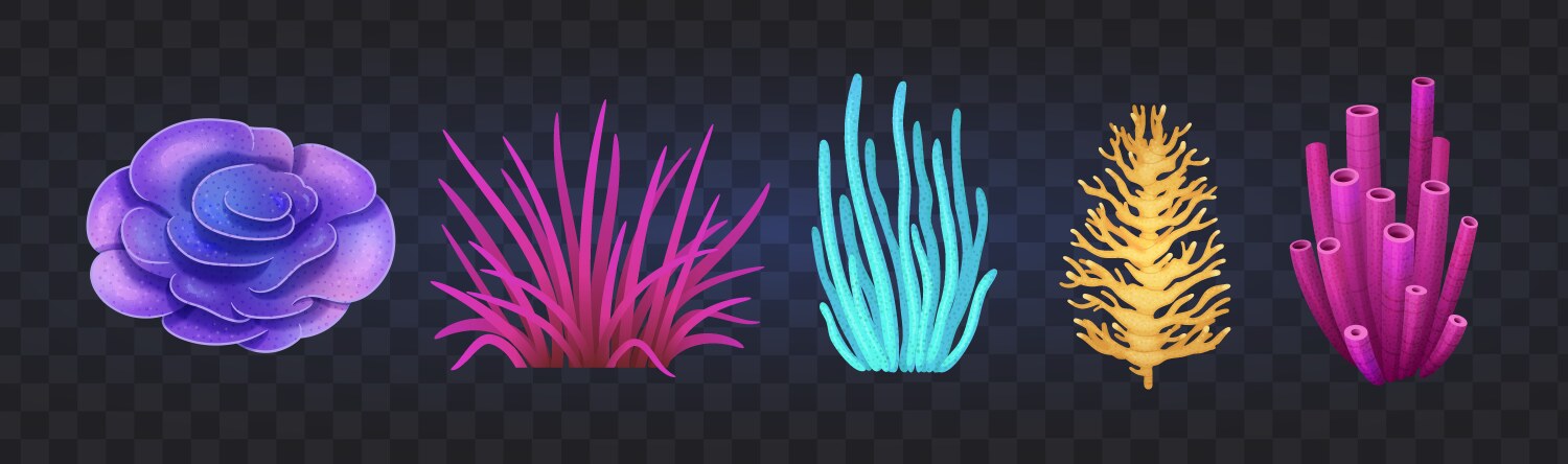 Coral icons set Royalty Free Vector Image - VectorStock