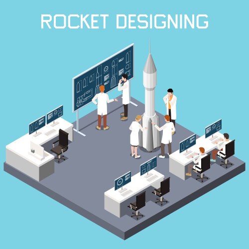 Rocket ship launch Royalty Free Vector Image - VectorStock