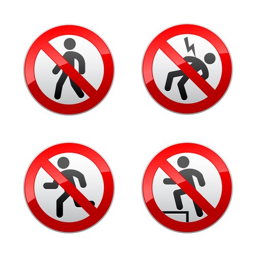 Prohibited signs set Royalty Free Vector Image