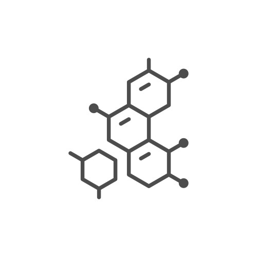 Dopamine molecule line icon Royalty Free Vector Image