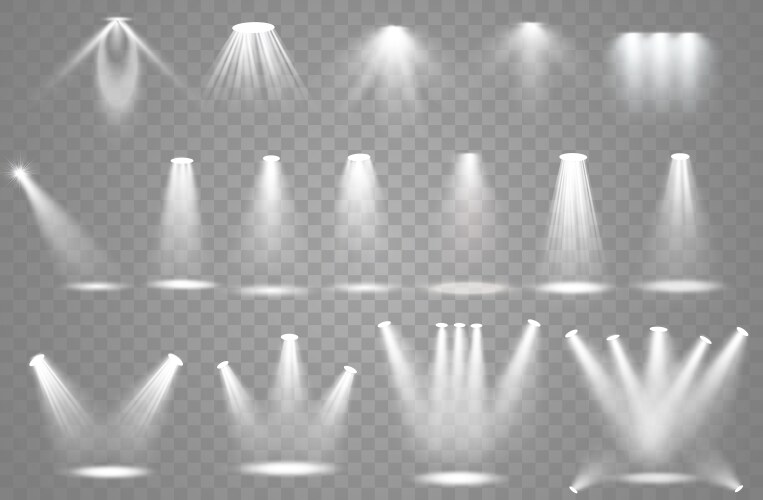 Different light effect elements bright lights Vector Image