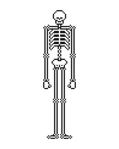 Cow skull pixel art isolated 8 bit skeleton Vector Image