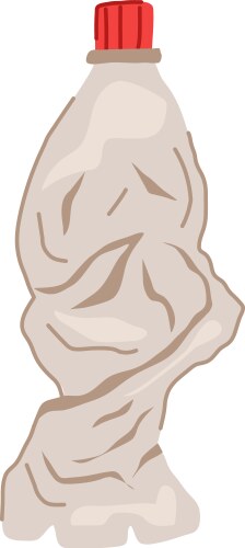 Environment crumpled plastic bottle cartoon Vector Image