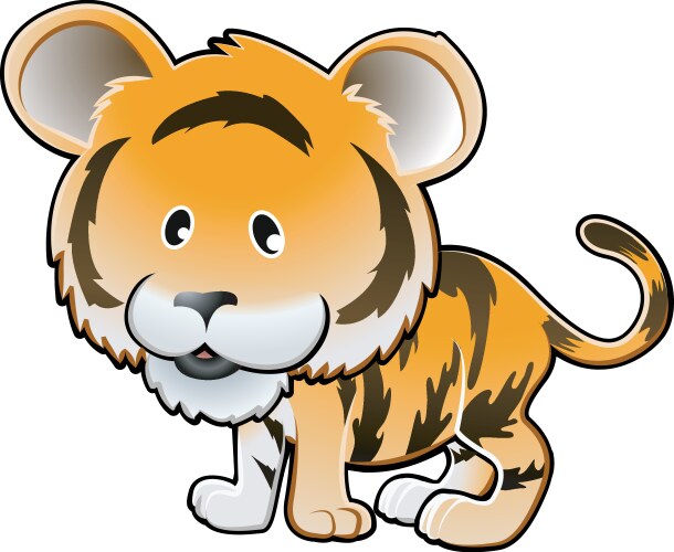 Simple cartoon of a cute tiger Royalty Free Vector Image