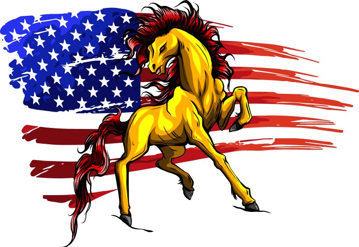 Horse and American Flag Vector Images (over 470)