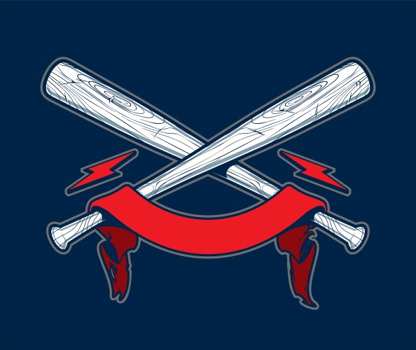 Baseball circular logo with bat modern Royalty Free Vector