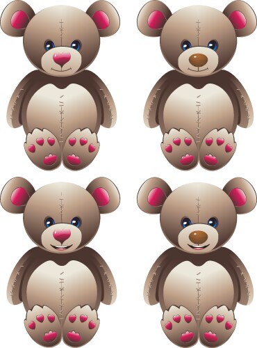 Set teddy bear Royalty Free Vector Image - VectorStock