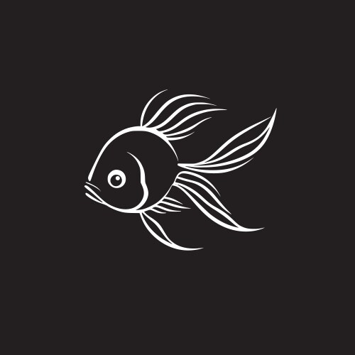 Goldfish - black and white Royalty Free Vector Image