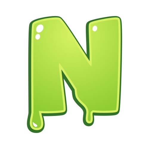 Slimy font type letter t Royalty Free Vector Image