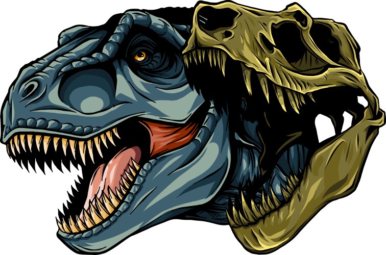 Cartoon t-rex who was very angry staring Vector Image