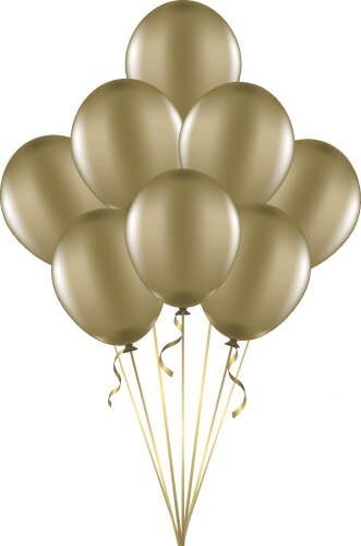 Festive frame with gold balloons on transparent Vector Image