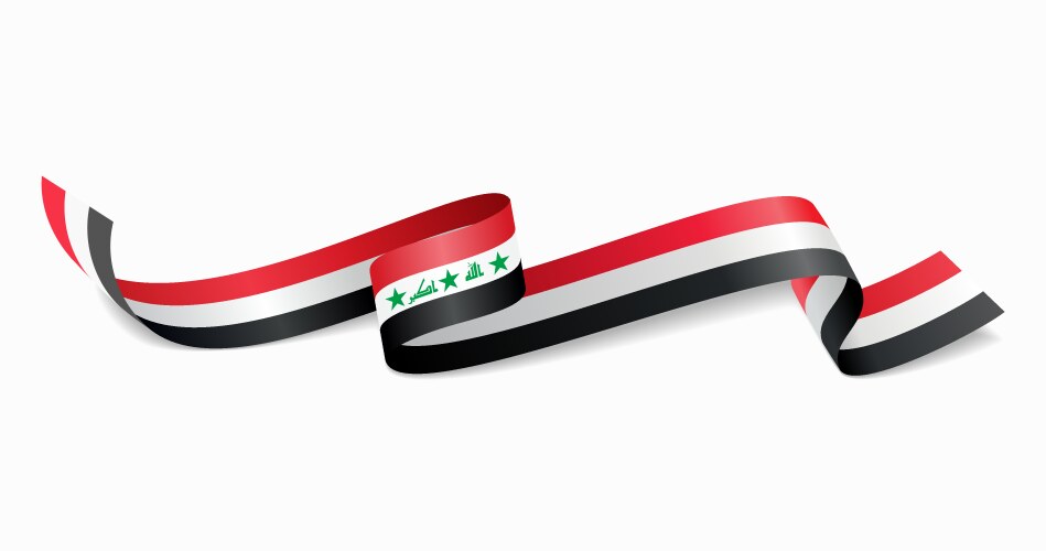 Iraqi wavy flag Royalty Free Vector Image - VectorStock